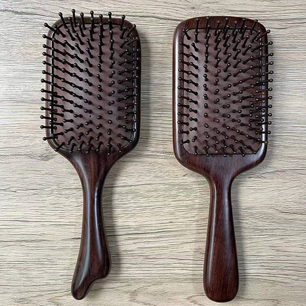 Big Square Natural Black Sandalwood Wooden Hair Brush – pureGLO Naturals