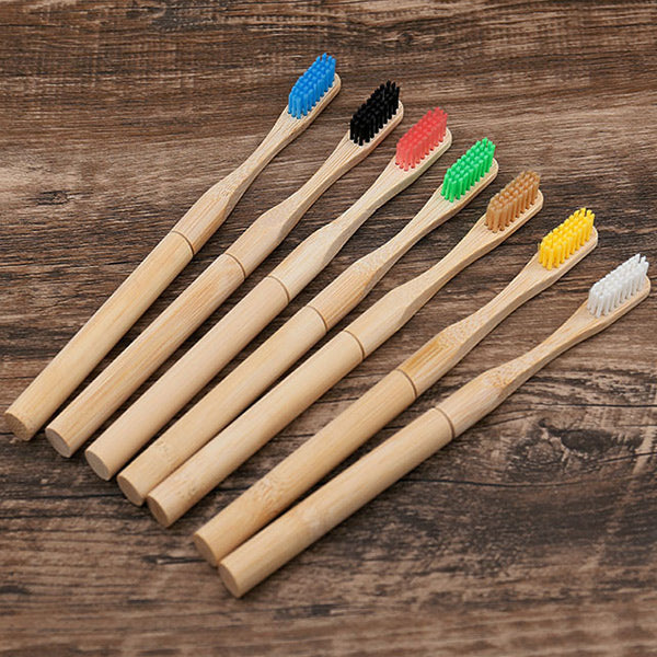 Biodegradable Replaceable Head Adult Natural Bamboo Toothbrush ...