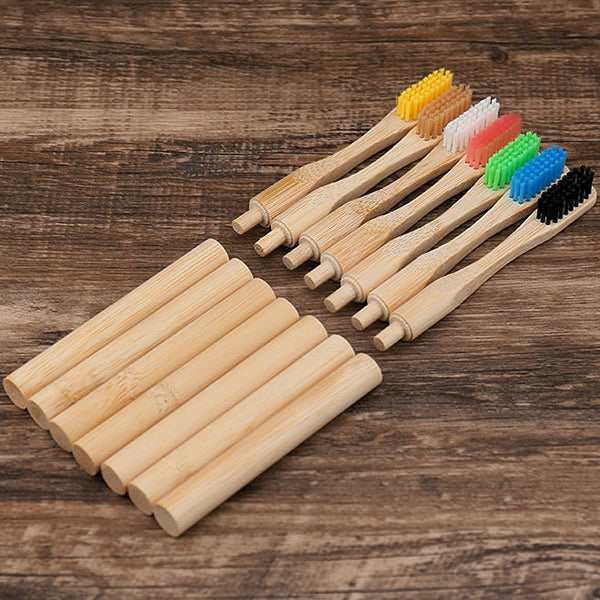Biodegradable Replaceable Head Adult Natural Bamboo Toothbrush ...