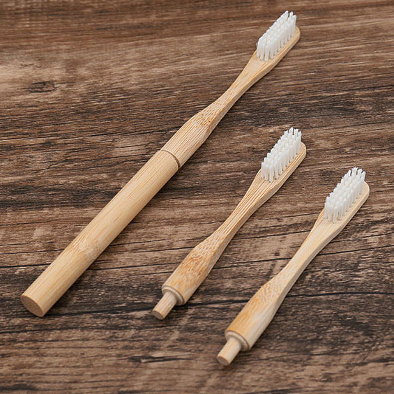Biodegradable Replaceable Head Adult Natural Bamboo Toothbrush ...
