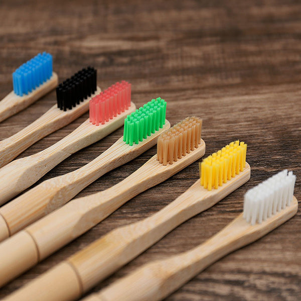 Biodegradable Replaceable Head Adult Natural Bamboo Toothbrush ...