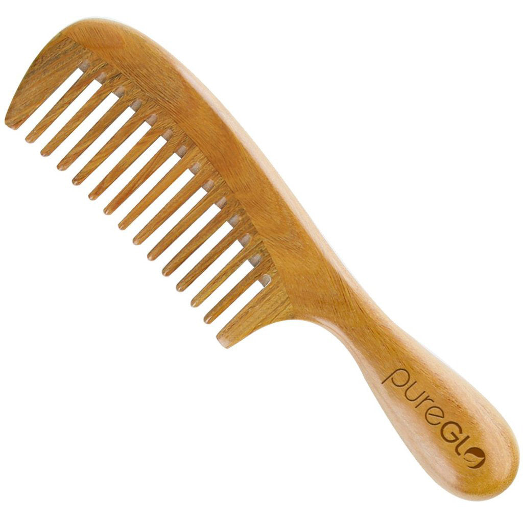 Green Sandalwood Wide Tooth Aroma Handmade Hair Comb – pureGLO Naturals
