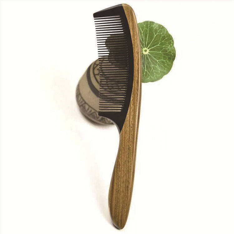 Handmade Fine Tooth Sandalwood Wooden Horn Comb – pureGLO Naturals