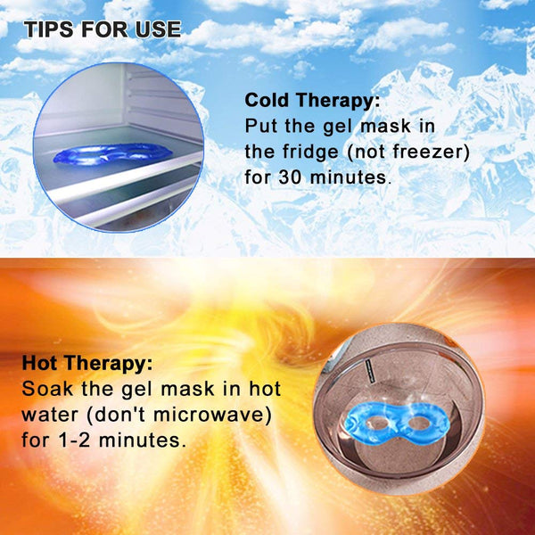 Pure Silk Sleep Mask +Reusable Therapy SPA Gel Eye Mask Set – pureGLO ...