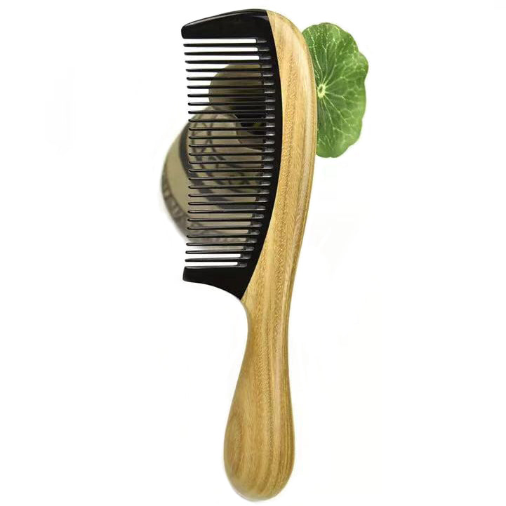 Wooden No-static Fine Tooth Horn Hair Comb – pureGLO Naturals